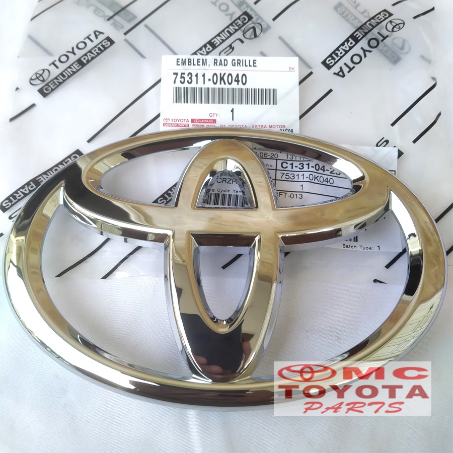 Jual Emblem Logo Grill Grille Radiator Toyota Fortuner 75311-0K040 ...