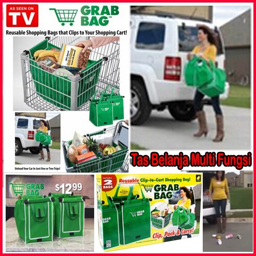 Jual Grab Bag As Seen On TV Tas Belanja Unik Multifungsi 1 paket isi 2 ...