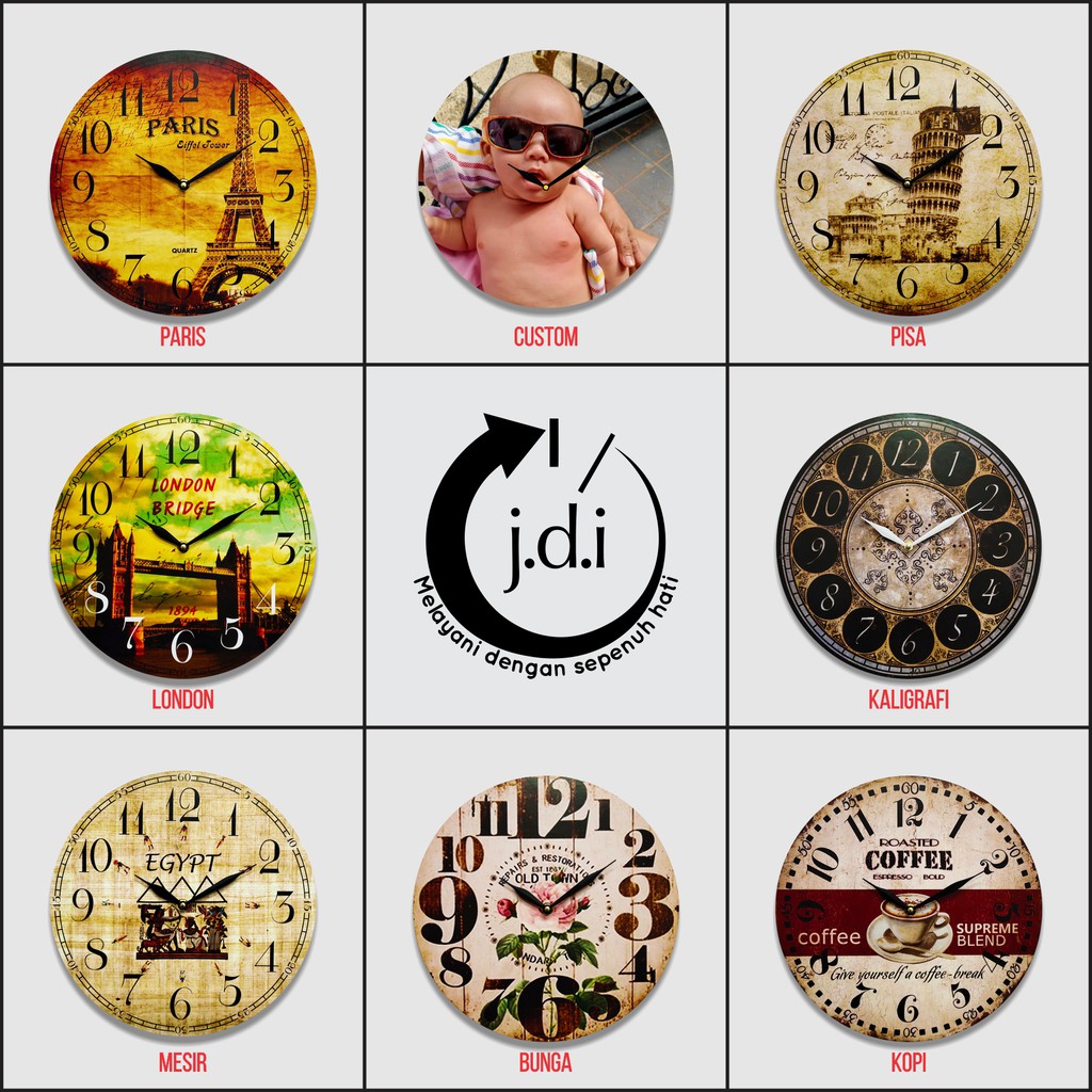 Jual Jam Dinding MDF 30 cm Unik Vintage / Custom | Shopee Indonesia