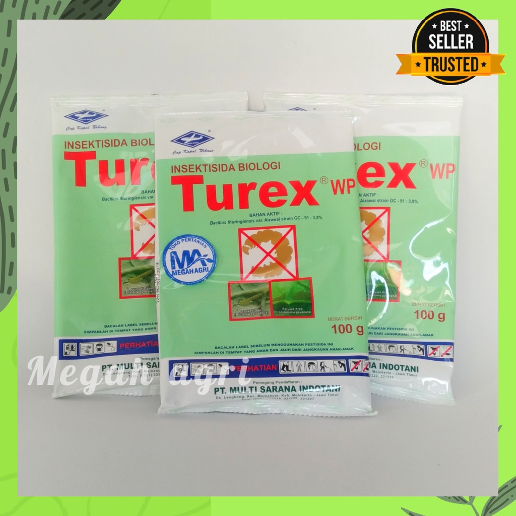 Jual INSEKTISIDA ULAT TUREX 100g Bacillus thuringiensis | Shopee Indonesia