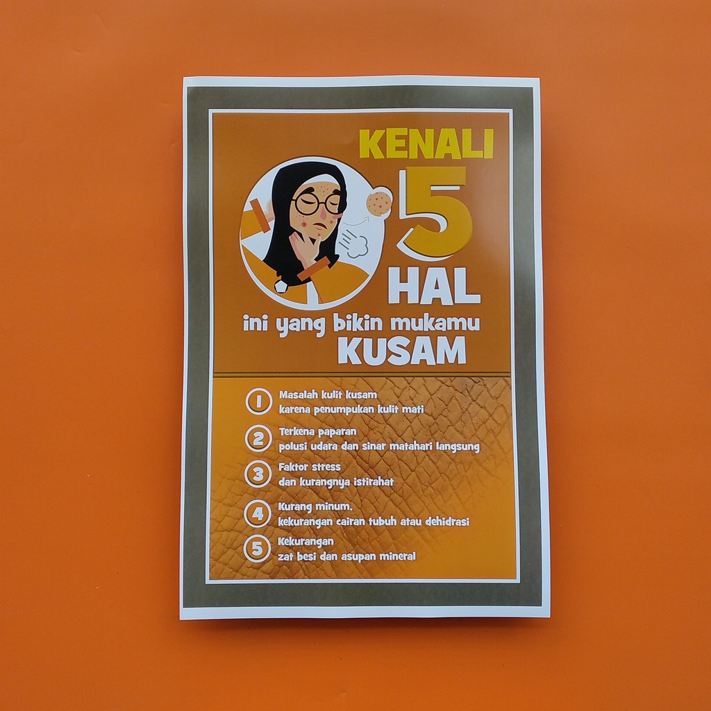 Jual Poster Kesehatan Kulit - Kenali 5 Hal Yang Membuat Muka Kusam ...