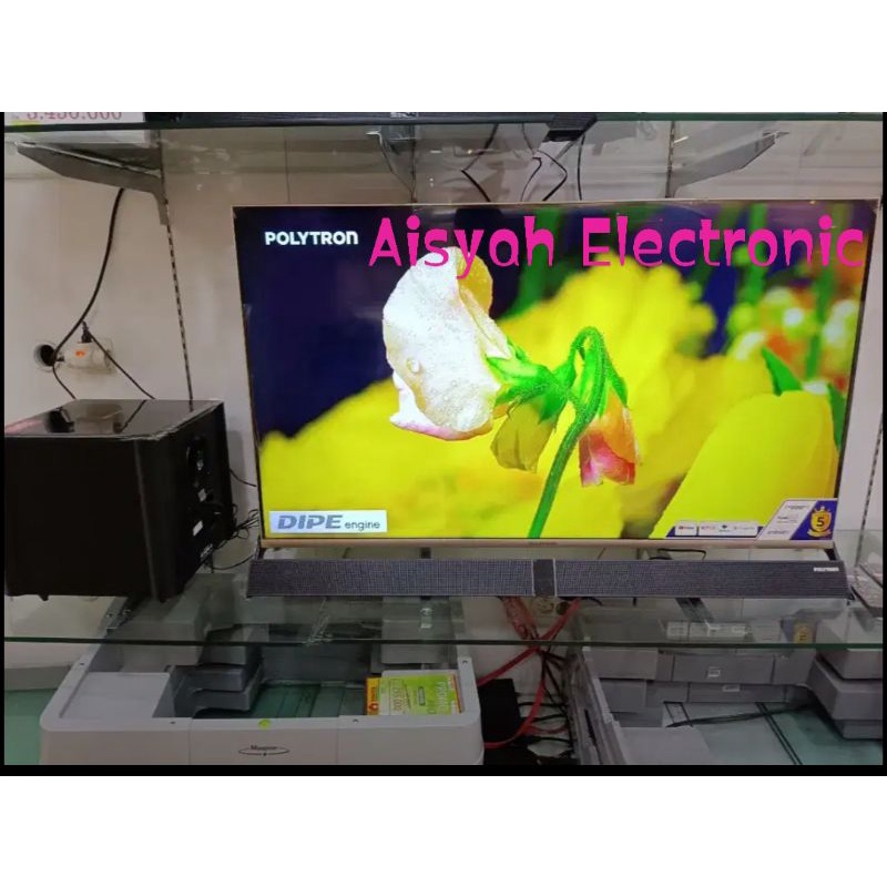 Jual ANDROID TV POLYTRON 50 INCH BEZEL LESS SOUND BAR GARANSI 5 TAHUN ...
