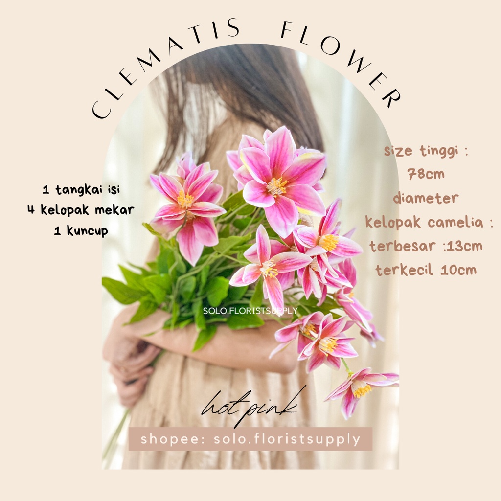 Jual 5 KUNTUM CLEMATIS FLOWER LATEX CAMELIA SPRAY LATEX TIGER LILY ...