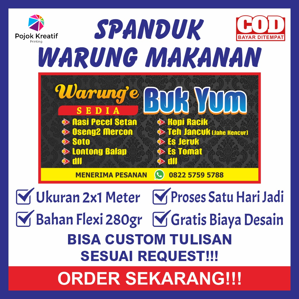Jual Spanduk Sepanduk Bener Baner Banner Backdrop Promosi Plang Warung ...