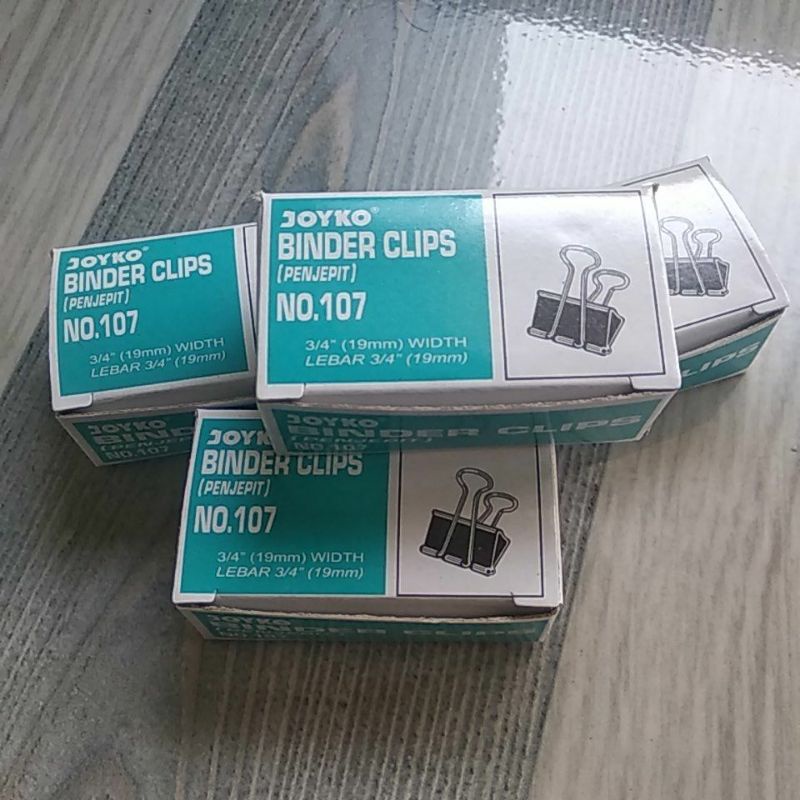 Jual Binder Clips No. 107 (19 mm) / Klip Penjepit Kertas / Paper Clip ...