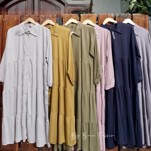 Jual [Cod] Long Tunik/ midi Gamis/midi dress/ Long Tunik Rayon Twill ...