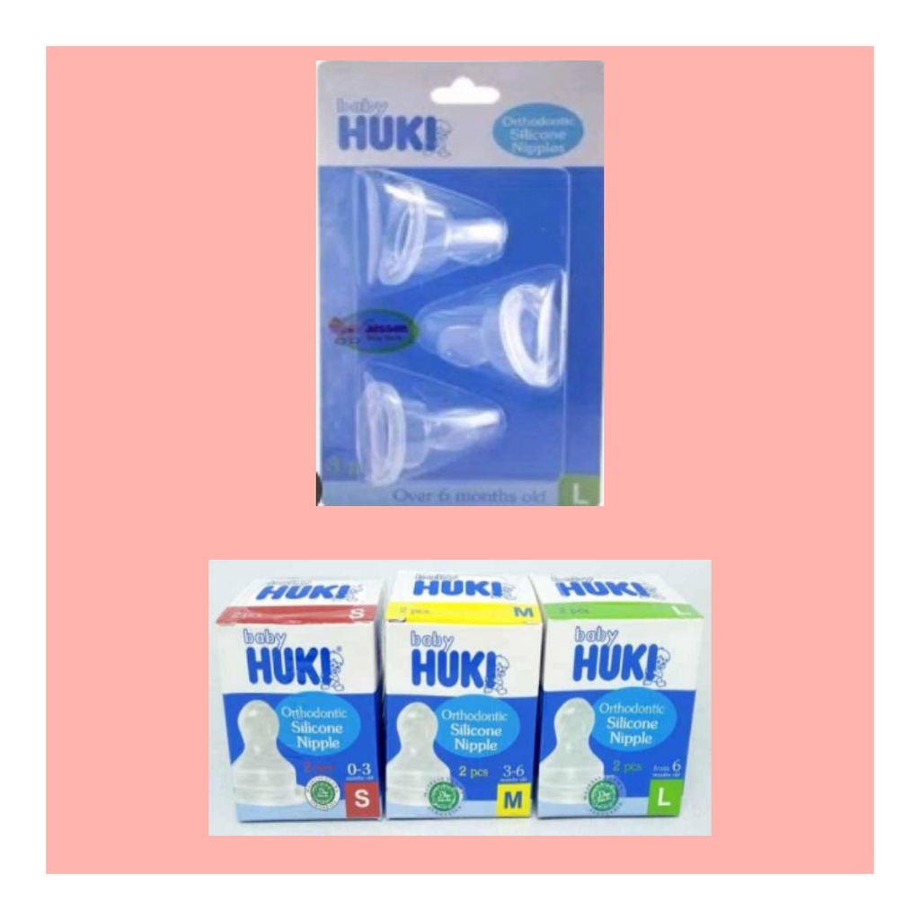 Jual HUKI ORTHODONTIC SILICONE NIPPLE#Huki Dot Bayi Gepeng uk S/M/L ...