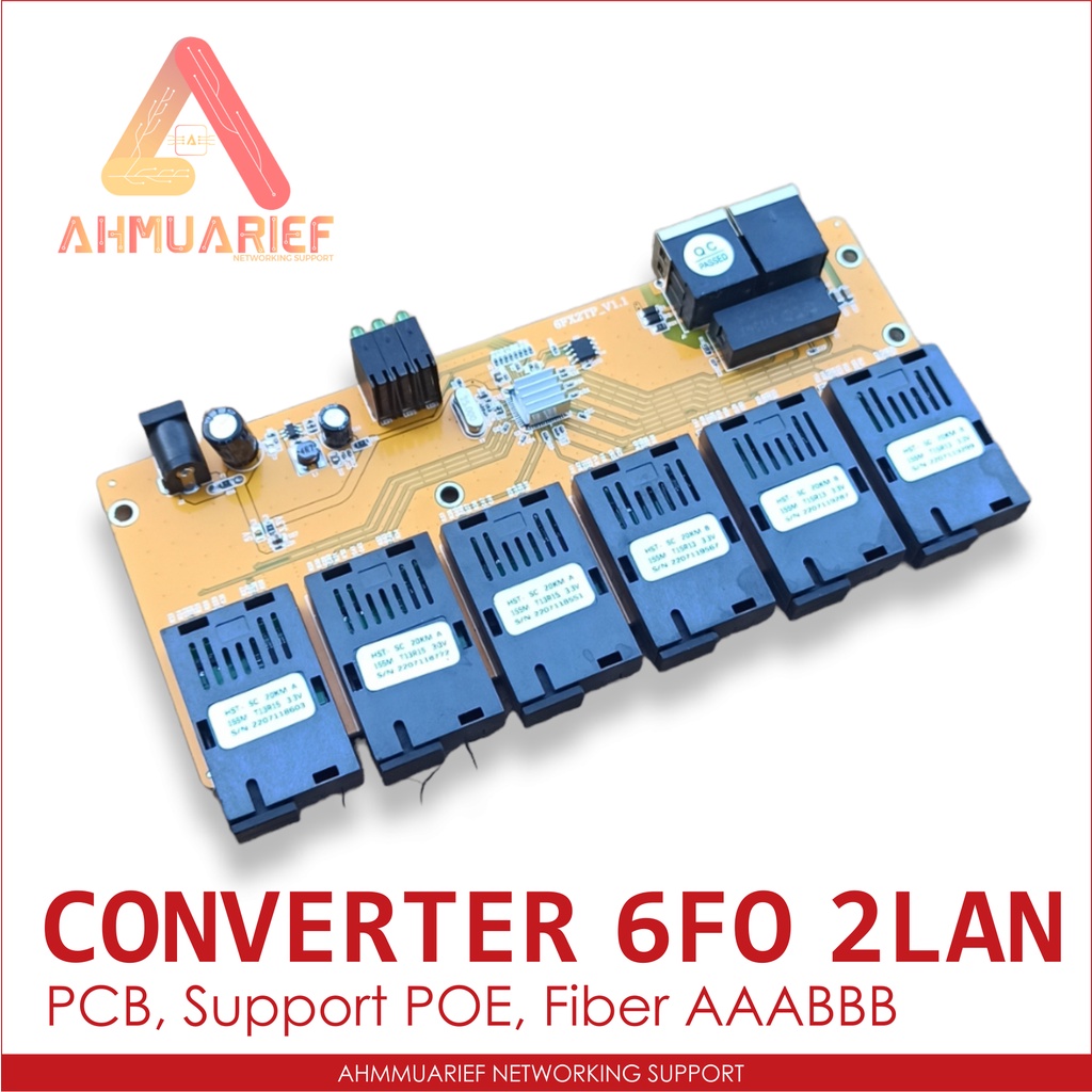Jual SUPPORT POE PCB ONLY MEDIA CONVERTER SWITCH FIBER OPTIK 6 PORT ...