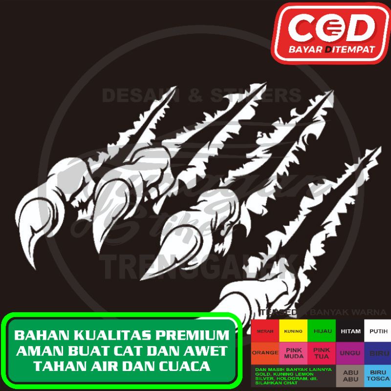 Jual Stiker cutting cakar claw sticker unik mobil motor | Shopee Indonesia