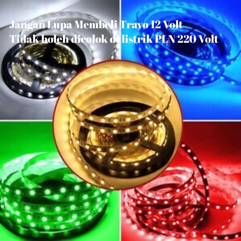 Jual Lampu Led Strip 3528 IP33 Indoor 12 Volt 5 Meter Led Strip 2835 ...