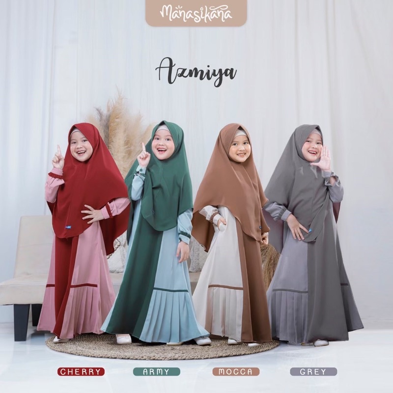 Jual MANASIKANA CLEARANCE SALE Azmiya Gamis Set Couple Polos Kombinasi ...