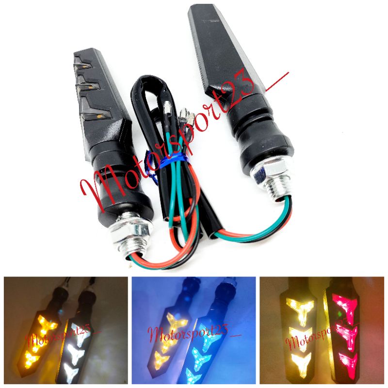 Jual Lampu LED Domino Sen Running Sein 2 Warna Sein Kuning Model Panah ...
