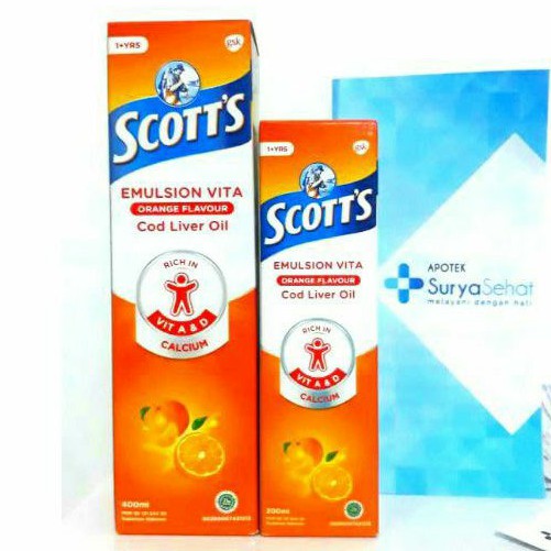 Jual Scott's Emulsion Vita 200 ml Rasa Jeruk (Minyak Ikan Kod / Cod ...