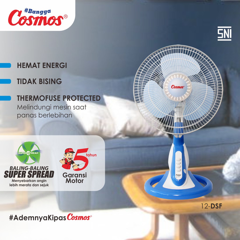 Jual Cosmos 12 DSF TWINO - Kipas Angin 2in1 12 inch (Desk & Wall ...