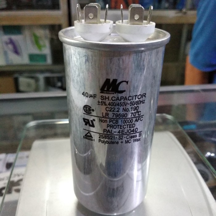 Jual Kapasitor Capacitor MC 40uF 40 mikro farad Tabung Aluminium 400V ...