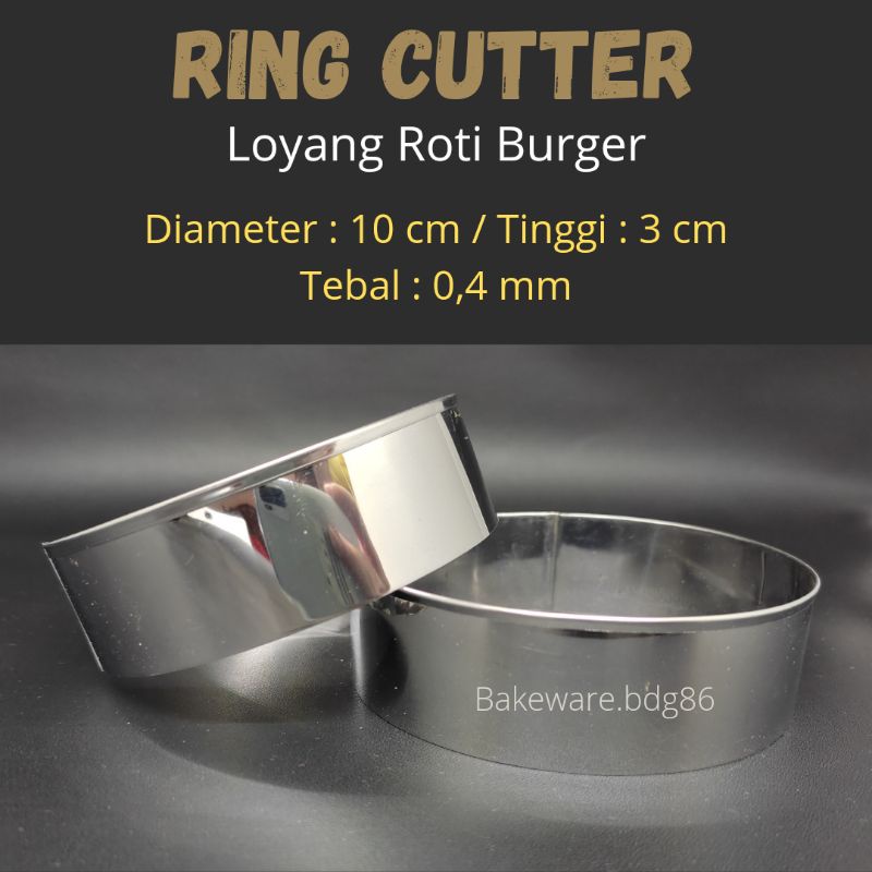 Jual RING CUTTER BULAT 10 CM TINGGI 3 CM / LOYANG ROTI BURGER / CETAKAN ...