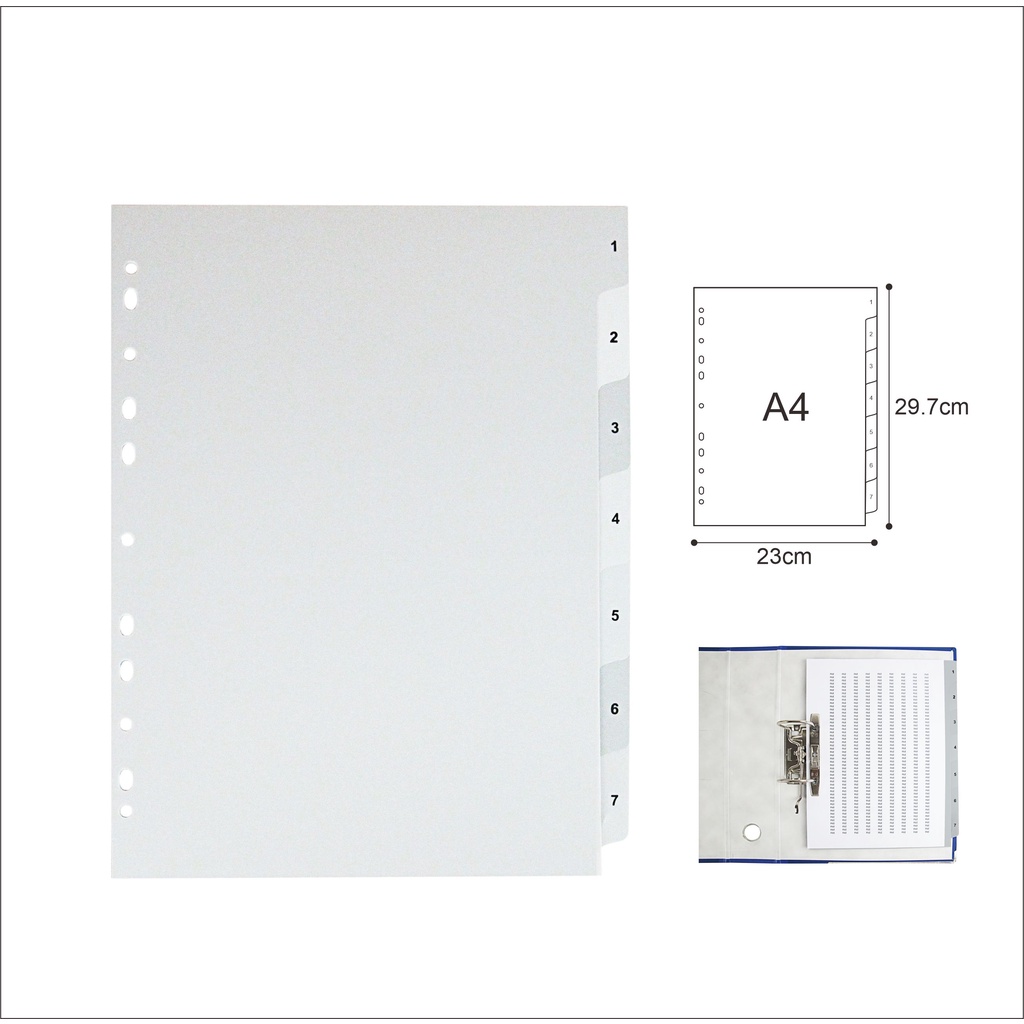 Jual Pembatas Binder A4 1-7 TABS / Odner Divider Index / File Divider ...