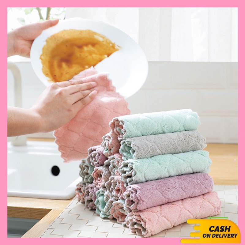 Jual Kain lap microfiber serbaguna/ Kain lap piring anti minyak 25x15 ...