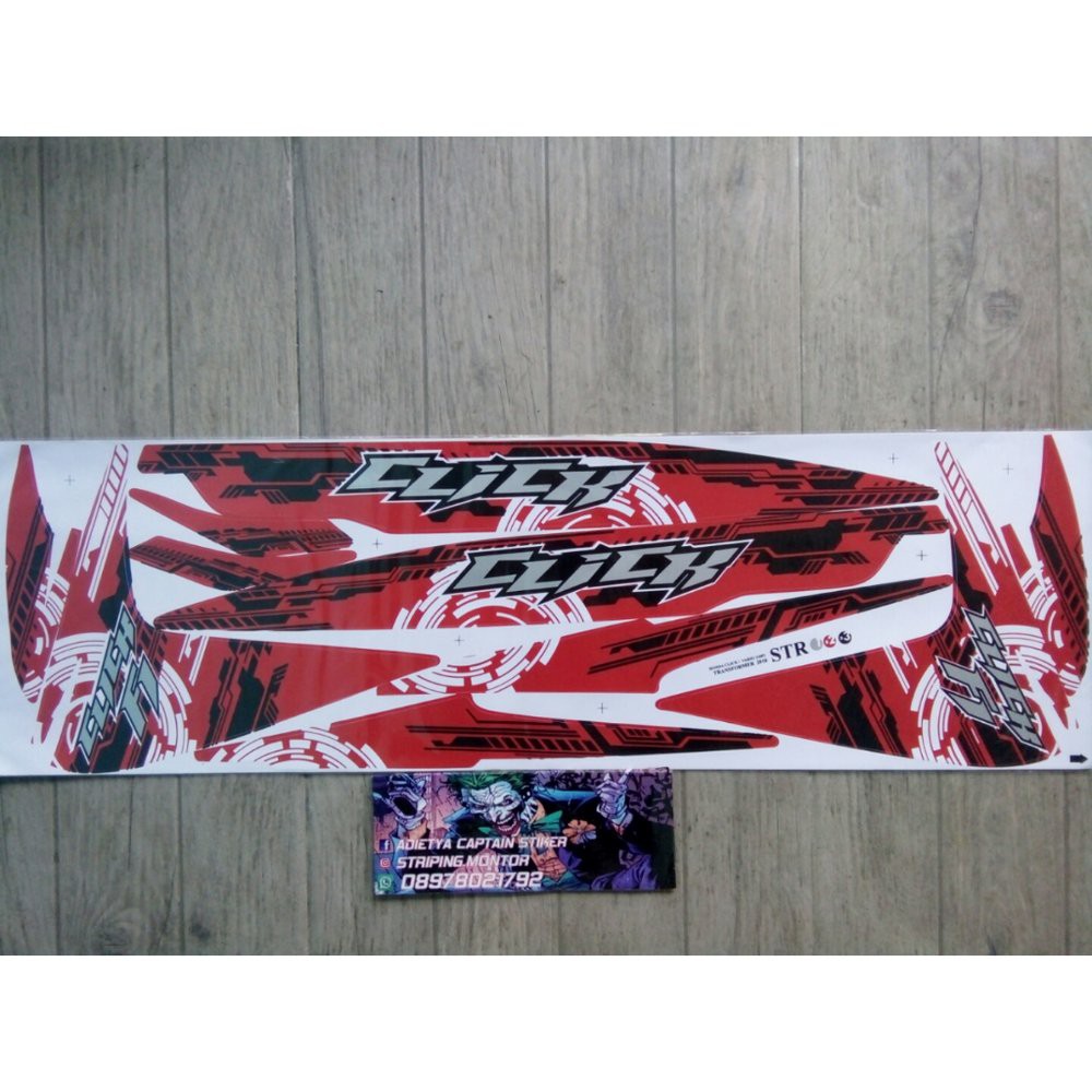 Jual Stiker Lis Striping Vario Led 110 Click Transformer Merah | Shopee ...