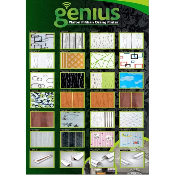 Jual Plafon PVC / Plavon PVC genius ketebalan 8mm aneka motif (harga ...