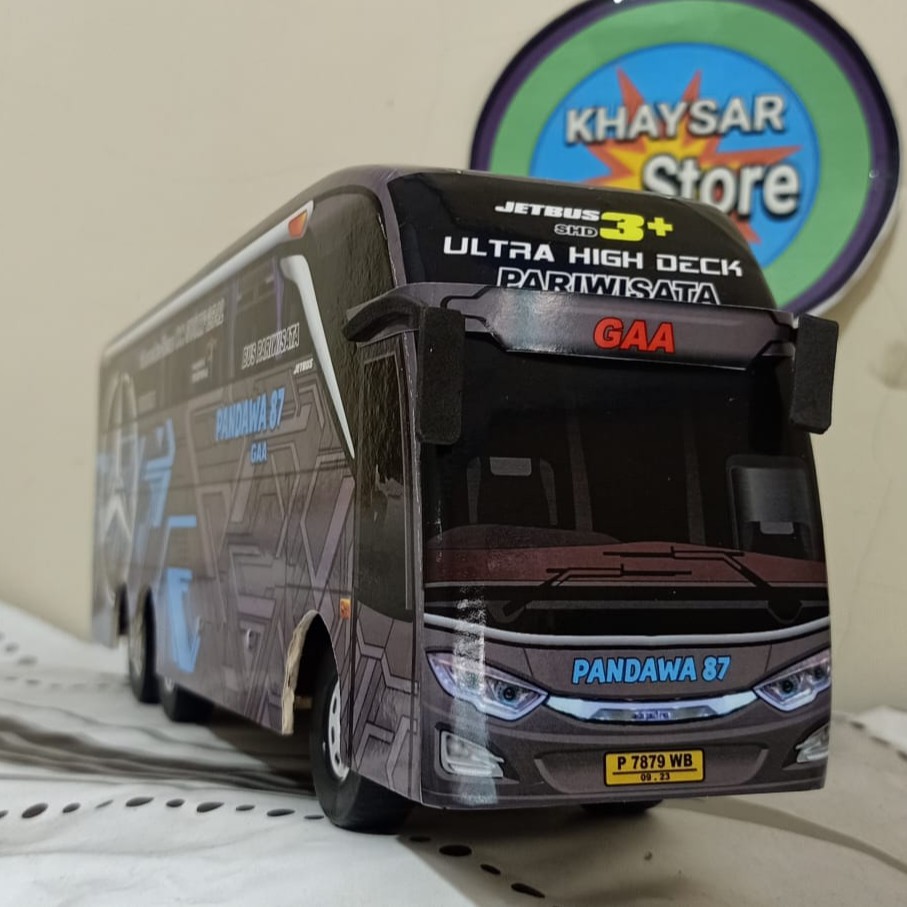 Jual miniatur bus bis double deker pandawa 87 UHD | Shopee Indonesia