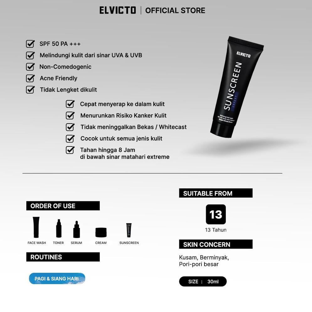 Jual SHOPEE MALL ELVICTO SUNSCREEN EXPERT WITH SPF 50 PA +++ ^ | Shopee ...
