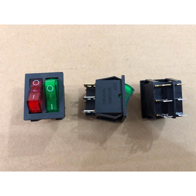 Jual Saklar Rocker switch 6 pin Tanggung DOUBLE 6 kaki ON OFF | Shopee ...