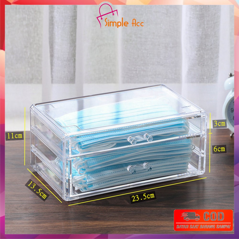 Jual DO-K105 Kotak Penyimpanan Tempat Masker Akrilik Organizer Box ...