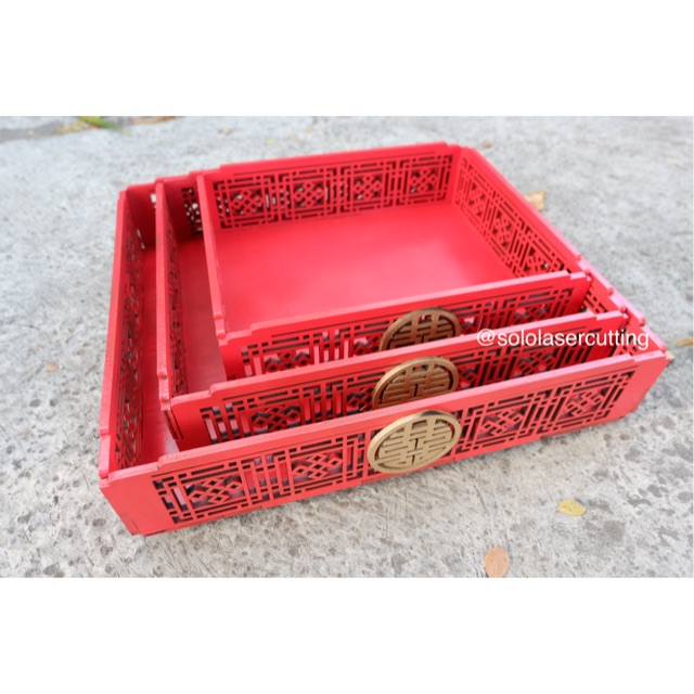 Jual Baki lamaran / baki seserahan / custom tray / wood tray / baki ...