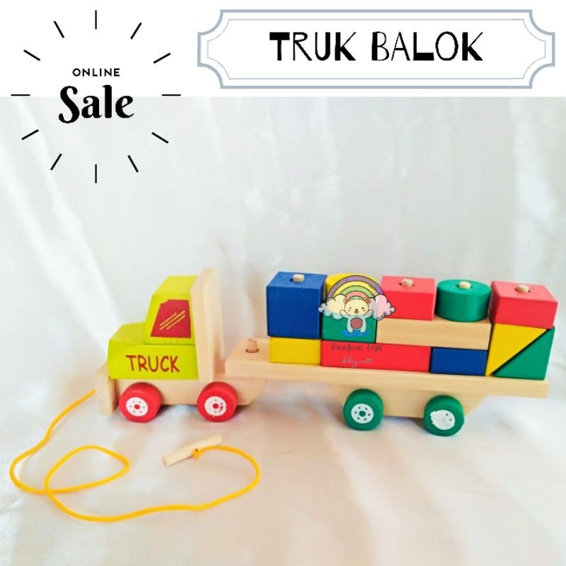 Jual TRUK BALOK - TRUK KAYU - MAINAN KAYU - MAINAN EDUKATIF - MAINAN ...