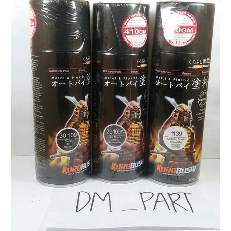 Jual samurai paint cat semprot samurai pilok clear black flat black metalik black silver white ...