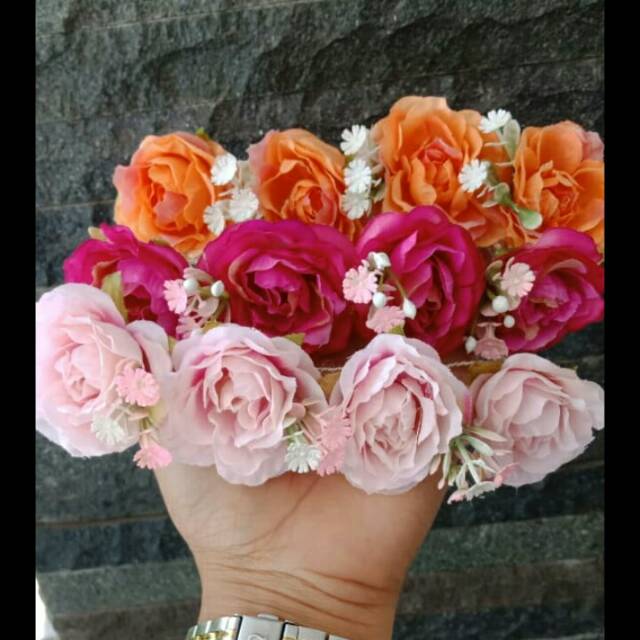 Jual Bunga hias rambut semanggi mawar | Shopee Indonesia