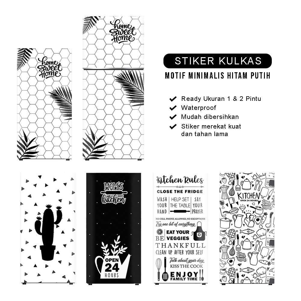 Jual Stiker sticker wallpaper pintu kulkas 1 pintu dan 2 pintu ...