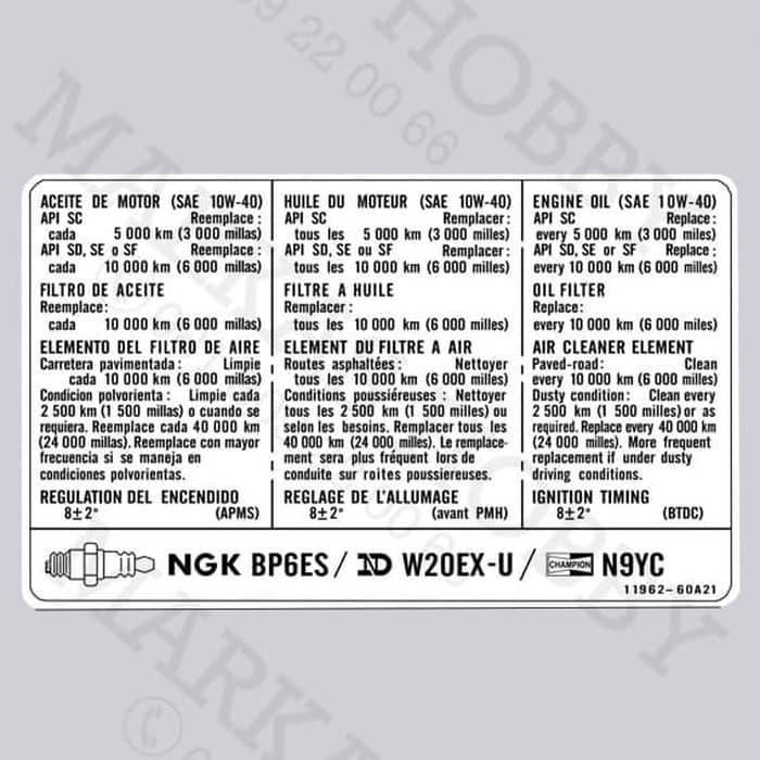 Jual Stiker / Sticker Suzuki Vitara Escudo Sidekick Engine Oil 15cm ...