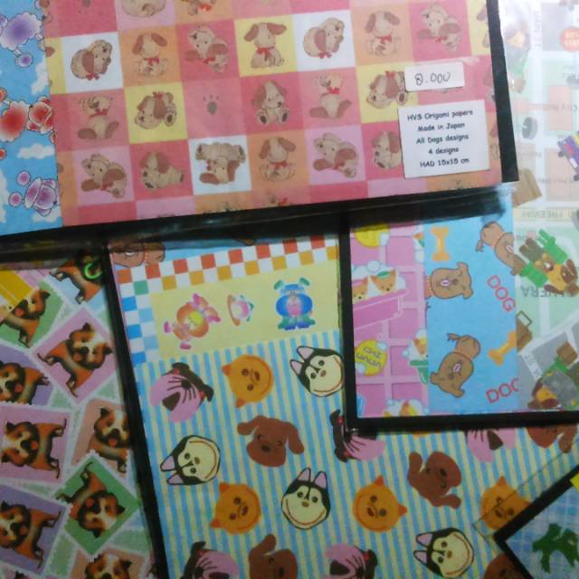 Jual Kertas Origami HVS Jepang 15x15 cm isi 4 lembar All Dog design ...