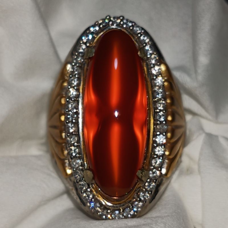 Jual Batu Rafflesia Cat's Eye - Redish Orange Carnelian Chalcedony ...