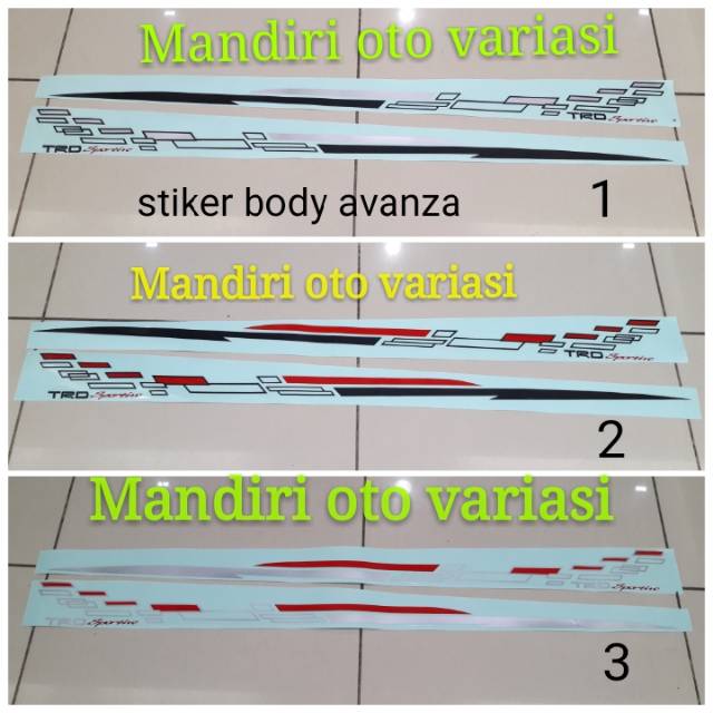 Jual STIKER STICKER BODY MOBIL TRD SPORTIVO ALL NEW AVANZA MODEL ...