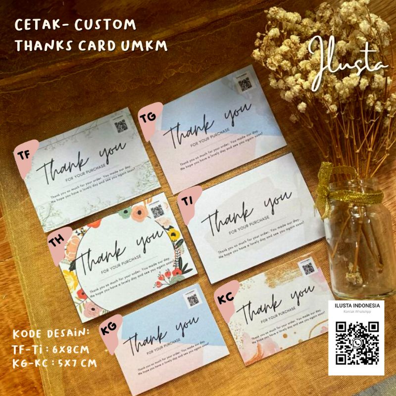 Jual Cetak thanks card, cetak kartu thank card murah minimal 30 pcs ...