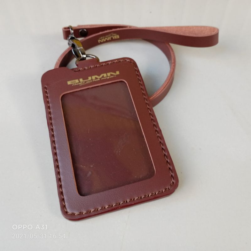 Jual gantungan tali name tag id card BUMN coklat | Shopee Indonesia
