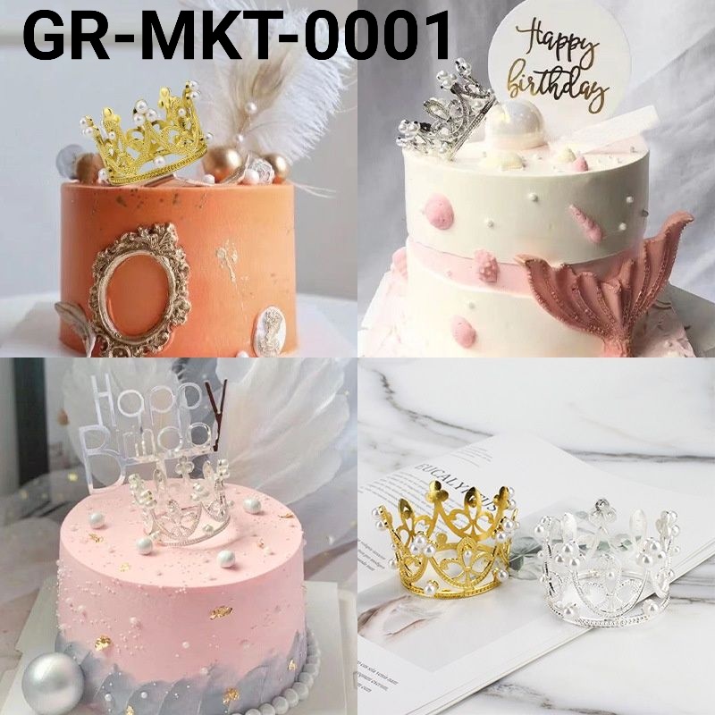 Jual GR-MKT-0001 Cake topper hiasan kue cake mahkota tiara crown raja ratu | Shopee Indonesia