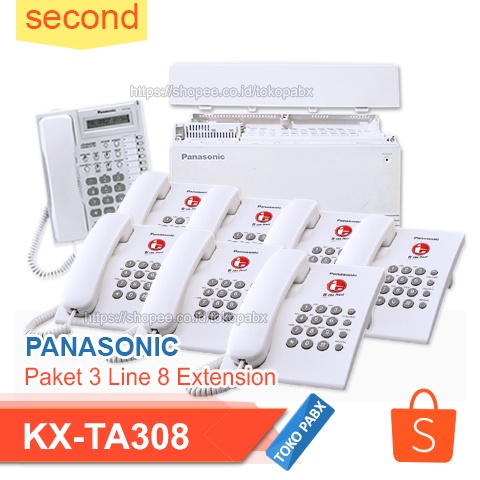 Jual Paket Pabx Panasonic KX-TA308 kapasitas 3 line 8 extension | Shopee Indonesia