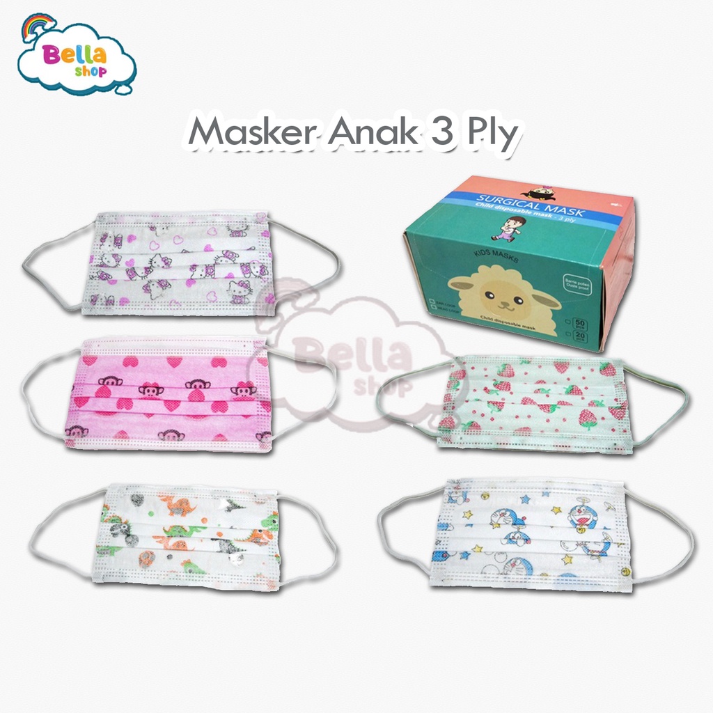 Jual MASKER ANAK KARAKTER 3 PLY ISI 50 PCS- BELLA SHOP | Shopee Indonesia