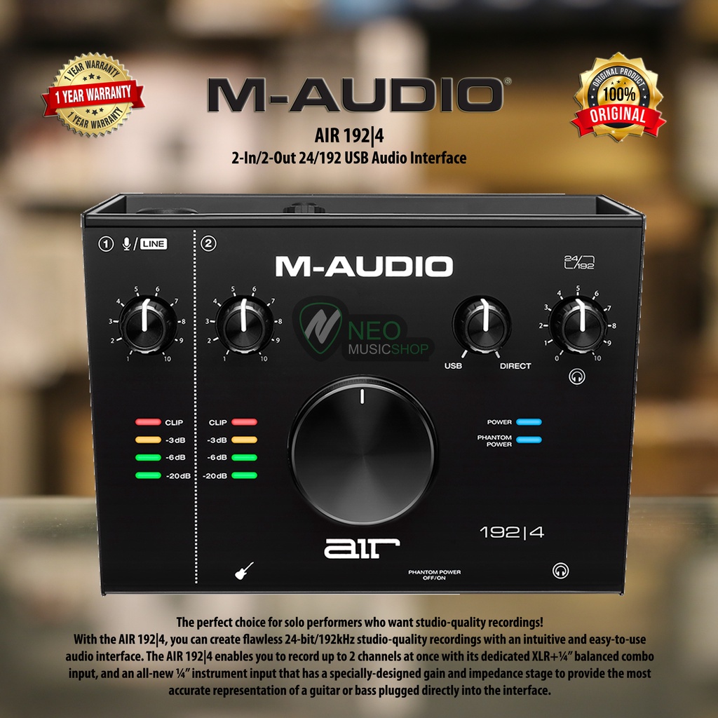 Jual M-AUDIO AIR 192|4 2-In/2-Out 24/192 USB Audio Interface | Shopee ...