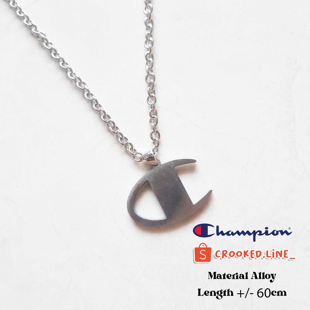 Jual CHAIN NECKLACE CHAMPION LOOK A LIKE DUPE CROOKED LINE KALUNG ...