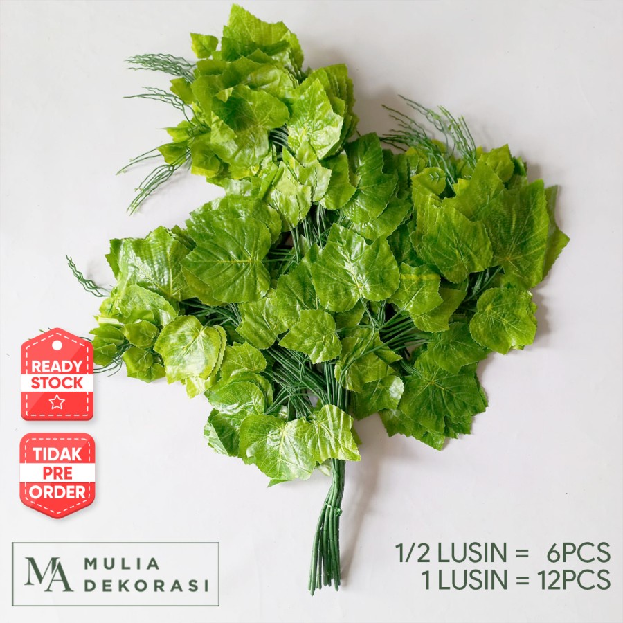 Jual AbdeeFlower Daun anggur Artificial plastik import (per lusin ...