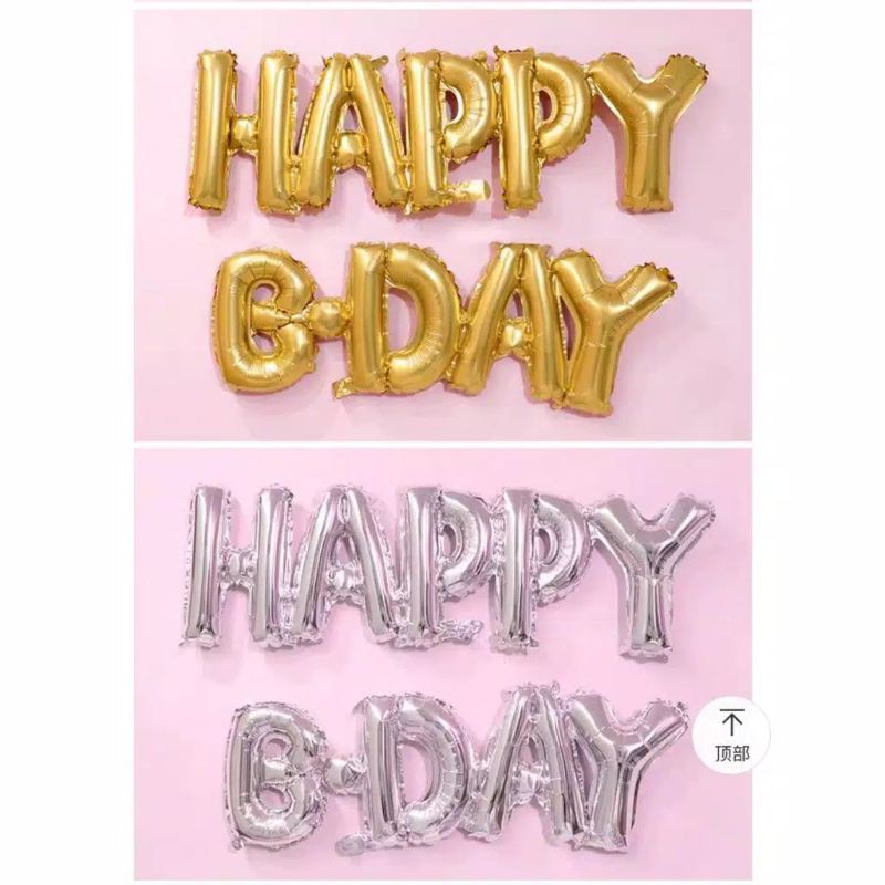 Jual BALON FOIL HURUF HAPPY BDAY SAMBUNG / BALON HAPPY BIRTHDAY SET ...