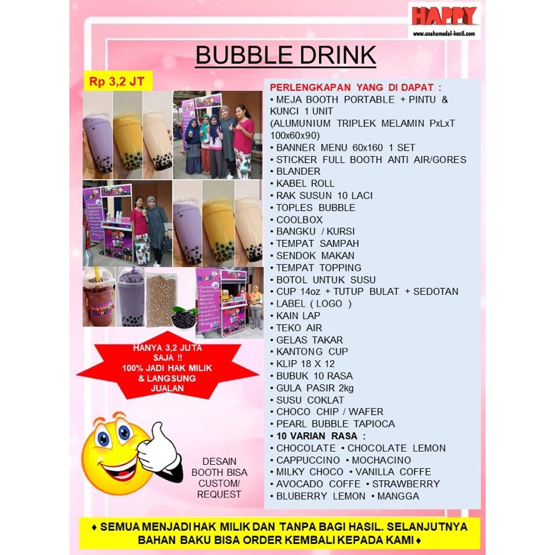 Jual PAKET USAHA FRANCHISE MINUMAN TERMURAH BUBBLE DRINK BOBA PEARL ...