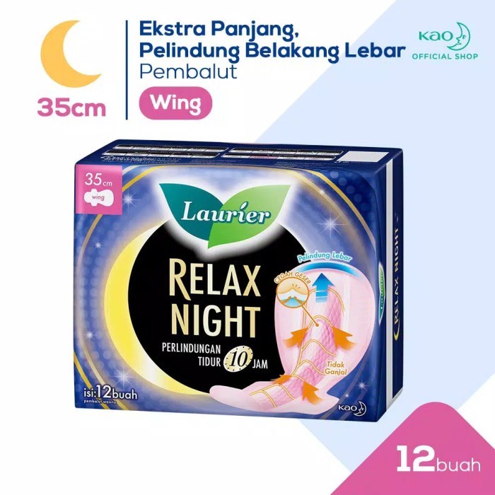 Jual Laurier Relax Night Wing 35 cm 12 Pcs | Shopee Indonesia