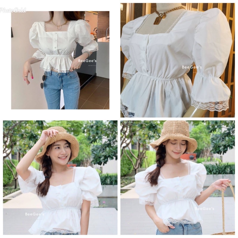 Jual top white korean bkk . atasan bkk top white serian,atasan off ...