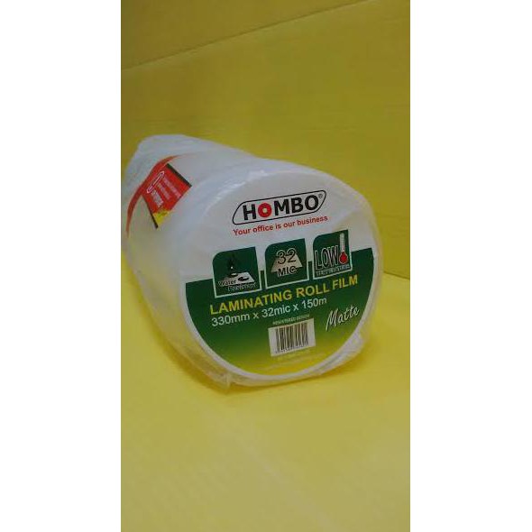 Jual Hombo Plastik Laminating Roll Matte 330mm x 32mic x 150m | Shopee ...
